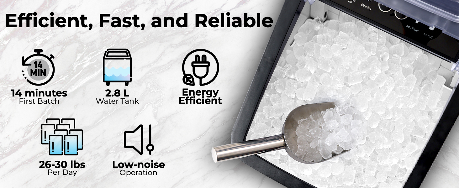 Amazon.com: Zulay 3X Size Soft Ice Maker with Water Line Hook Up - Extra Large Storage, 16 Cups ...