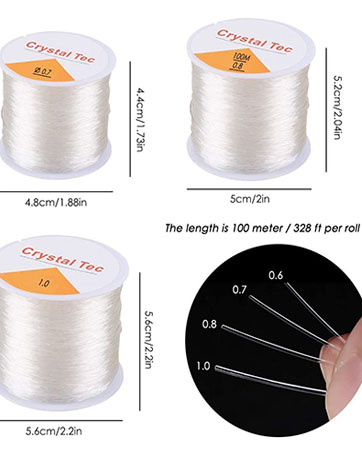 Amazon.com: 1mm Elastic Stretch Thread for Bracelets, 3 Rolls Elastic Bead Cord, Stretchy ...