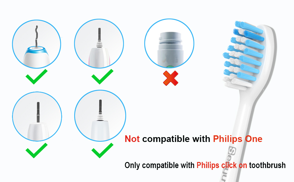 Senyum Toothbrush Replacement Heads, Compatible with Philips Sonicare ...