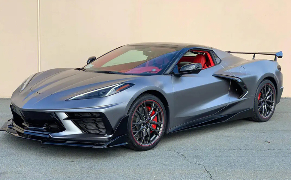 Amazon.com: Front Bumper Lip Compatibility with 2020-2023 Corvette C8 Z51 ZR1 Style ABS Front ...