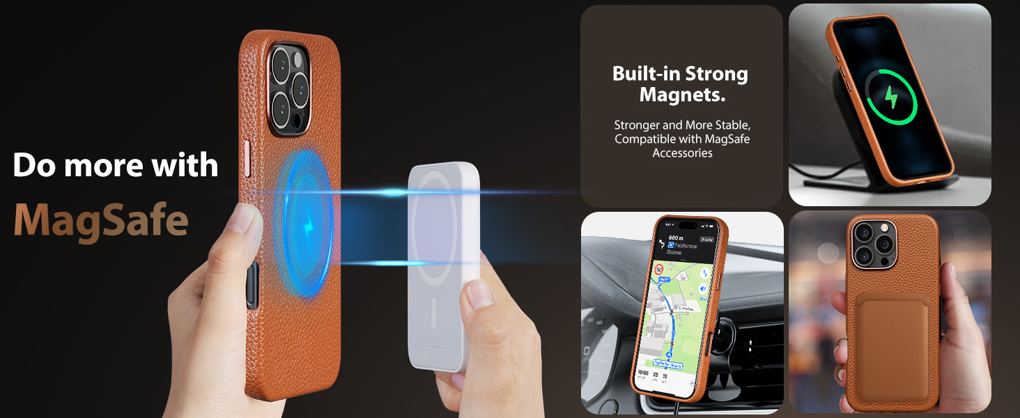 Amazon.com: LOHASIC for iPhone 16 Pro Max Leather Case, Elegant Soft Lychee Leather Compatible ...