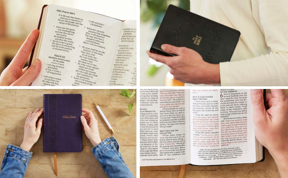 NKJV Bible: Personal Size Giant Print, Brown Leathersoft, Holy Bible, Red Letter, Comfort Print ...