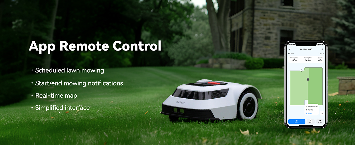 Amazon.com: ANTHBOT Robot Lawn Mower w/Stable Boundary Wire - Automatic Robotic Grass Cutter ...