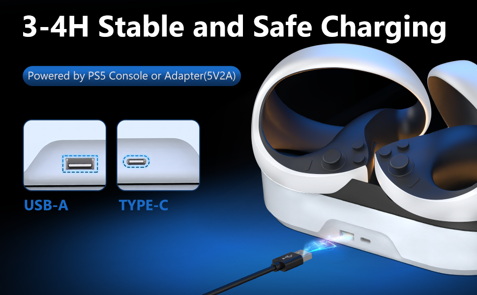 Amazon.com: Tenvoonl Charging Station for PlayStation VR2 Sense Controller,PSVR2 Charger with ...