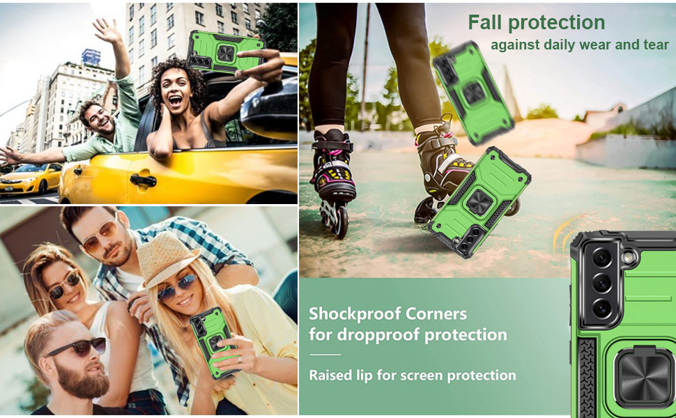 Amazon.com: HNHYGETE for Galaxy S21 FE 5G Case with Screen Protector, 360°Military Grade ...