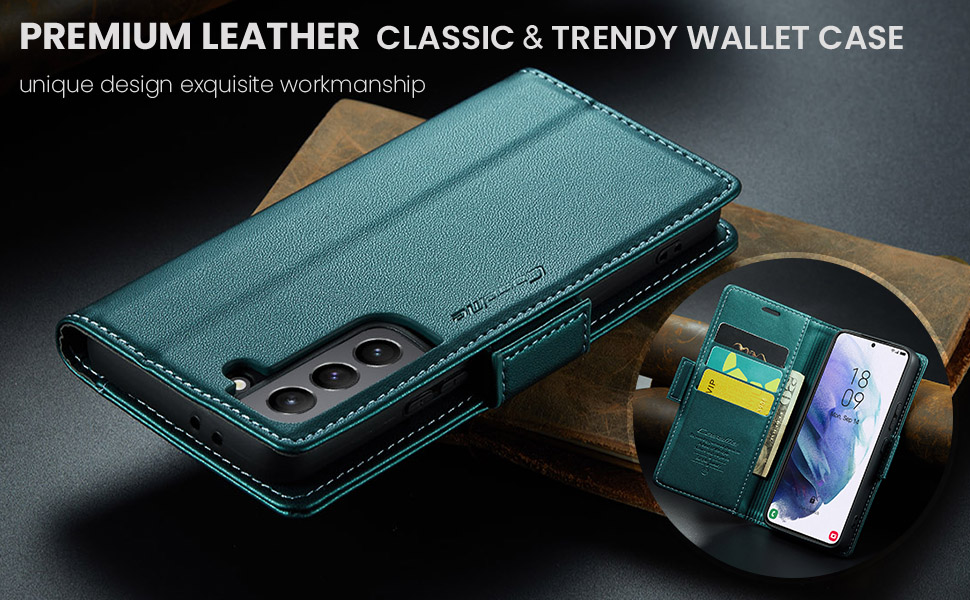 Amazon.com: FCOZCKLOM Compatible with Samsung Galaxy S21 Wallet Case with RFID Blocking Card ...