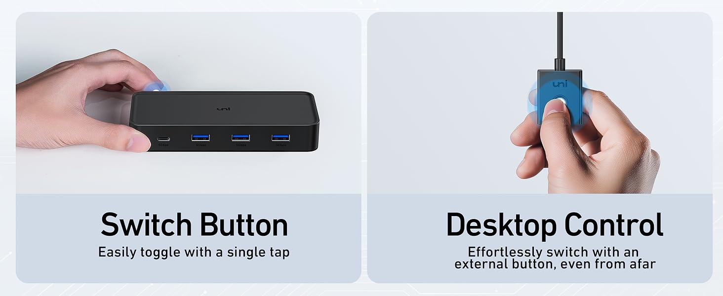 uni USB 3.0 Switch, 4 Ports USB Switcher to 2 Computers & Laptop ...