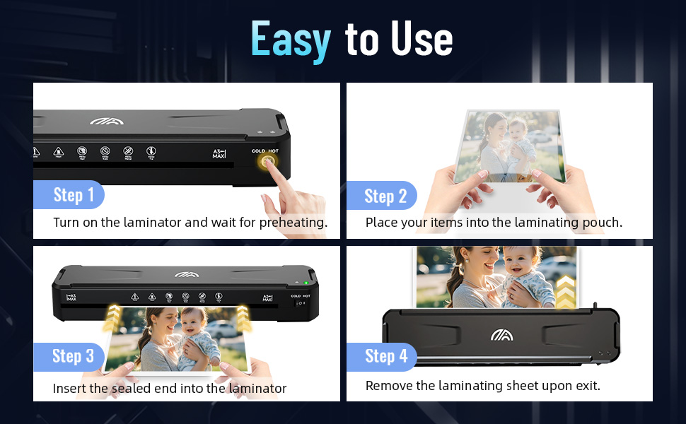 A3 Laminator Machine with 30 Laminating Sheets, Fast Warm-Up No Jam Laminator, 11x17 Cold ...