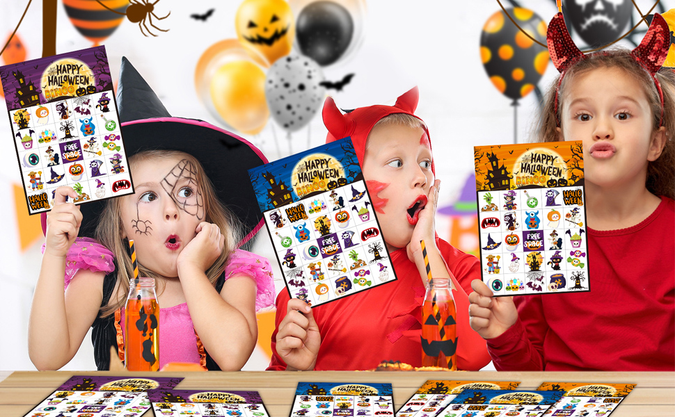 Amazon.com: Konsait 39 Sheets Halloween Bingo Game for Kids, Halloween ...