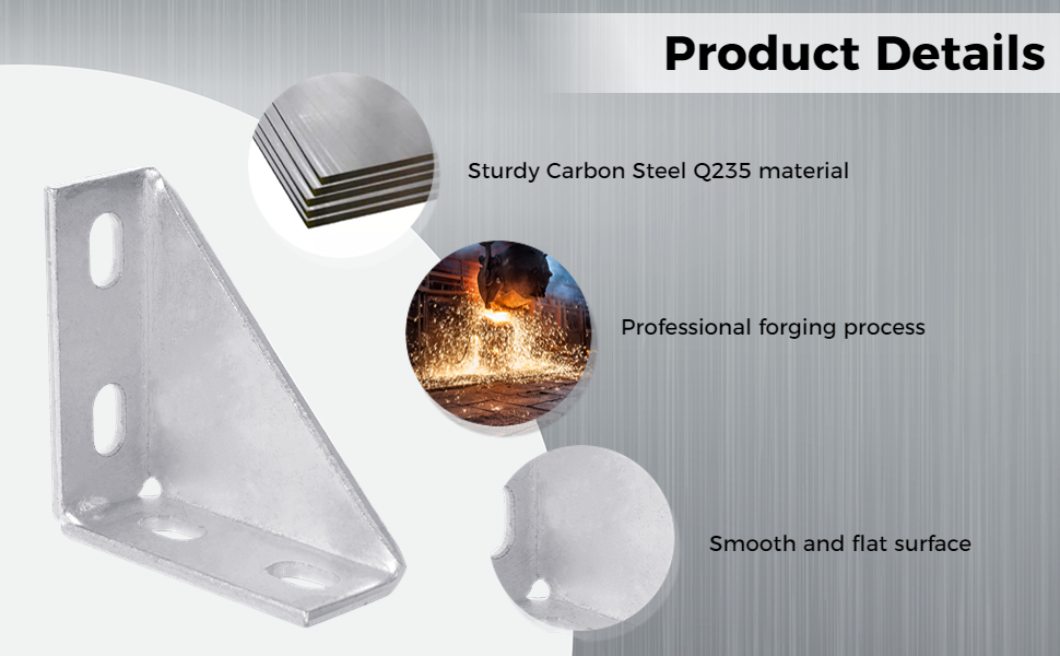 Amazon.com: yeesport 90 Degree Gusseted Fittings, Carbon Steel Q235 4 Hole Right Angle Connector ...