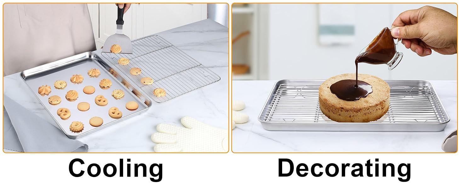 Amazon.com: Homikit Baking Sheet with Rack, 9x13 Stainless Steel ...