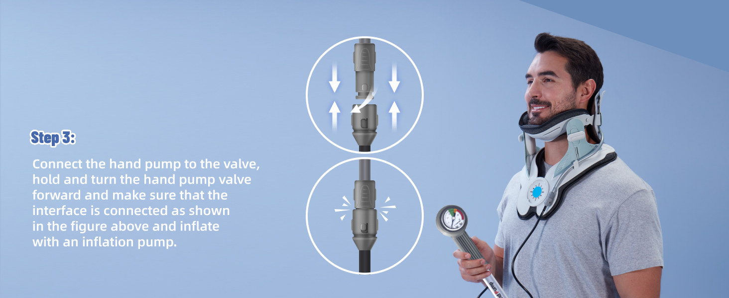 Amazon.com: Cervical Neck Traction Device, Adjustable Air Pump Inflatable, Built-in 8 Airbag ...