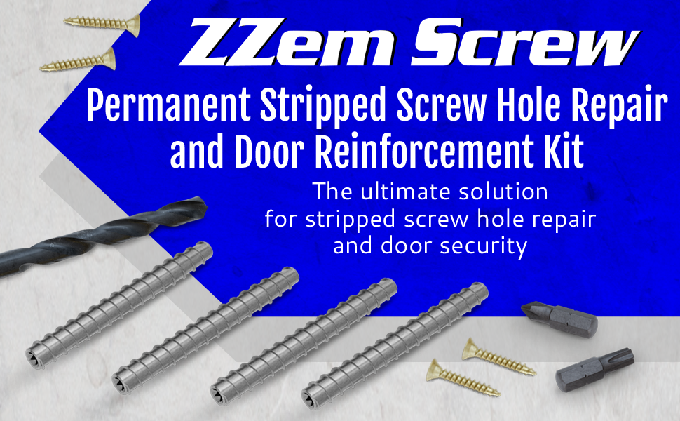 4-PK - #9x3 Permanent Door Hinge Repair Kit – Easy Stripped Screw Hole ...