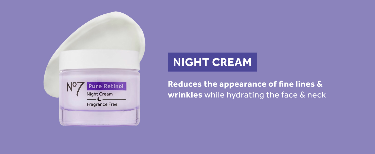Amazon.com: No7 Pure Retinol Night Cream - Collagen-Boosting Retinol Cream that Visibly Smoothes ...