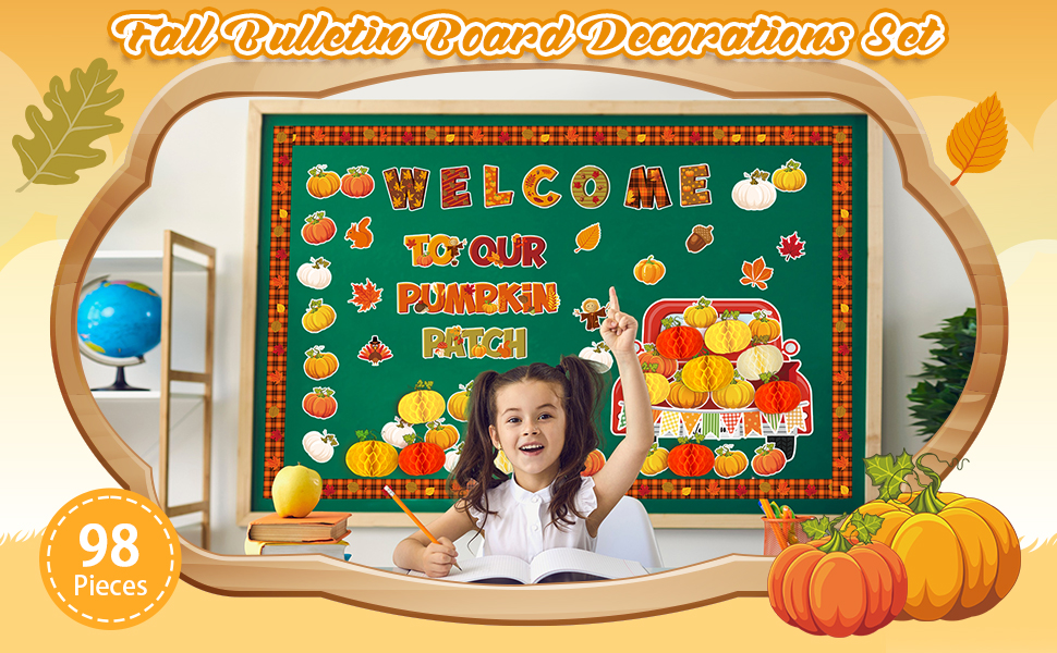 Amazon.com : Qilery Fall Bulletin Board Decorations Classroom Fall ...