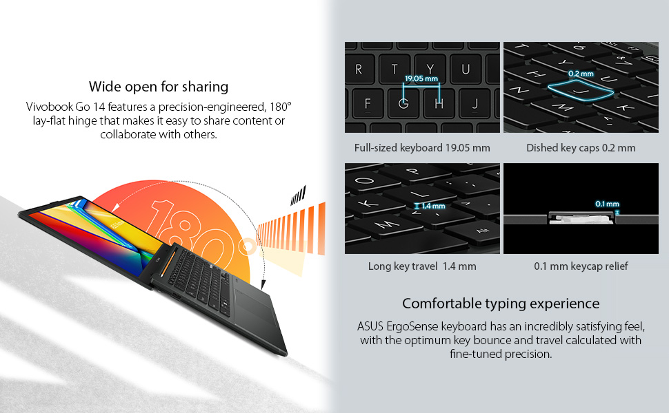 Asus Vivobook Go 14 Laptop, 14” FHD Display, AMD Ryzen 5 7520U Processor, 8GB RAM, 512GB SSD ...