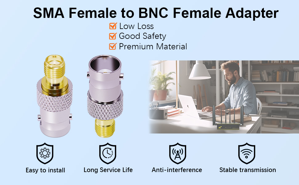 Amazon.com: CNARIO SMA to BNC Coaxial Adapter SMA Female to BNC Female Coax Connectors for SDR ...