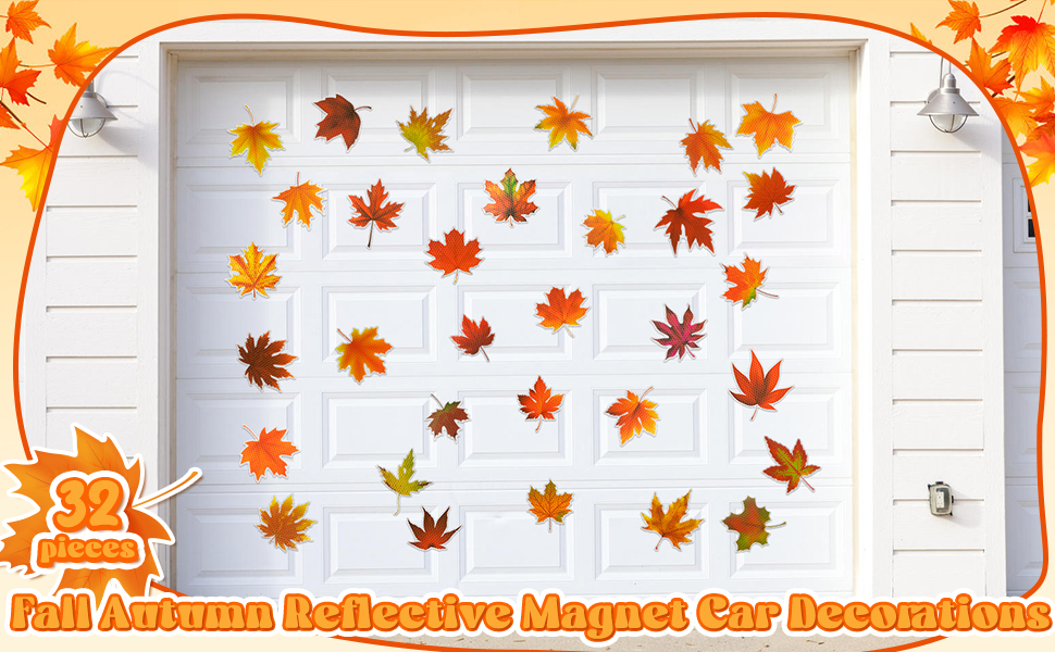 Amazon.com: H1vojoxo 32PCS Fall Reflective Magnet Car Decorations Happy ...