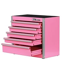 P.I.T. Mini Red Tool Box, Portable 5-Drawer Micro Roll Cab Steel Tool Box with Liner, Red Small ...