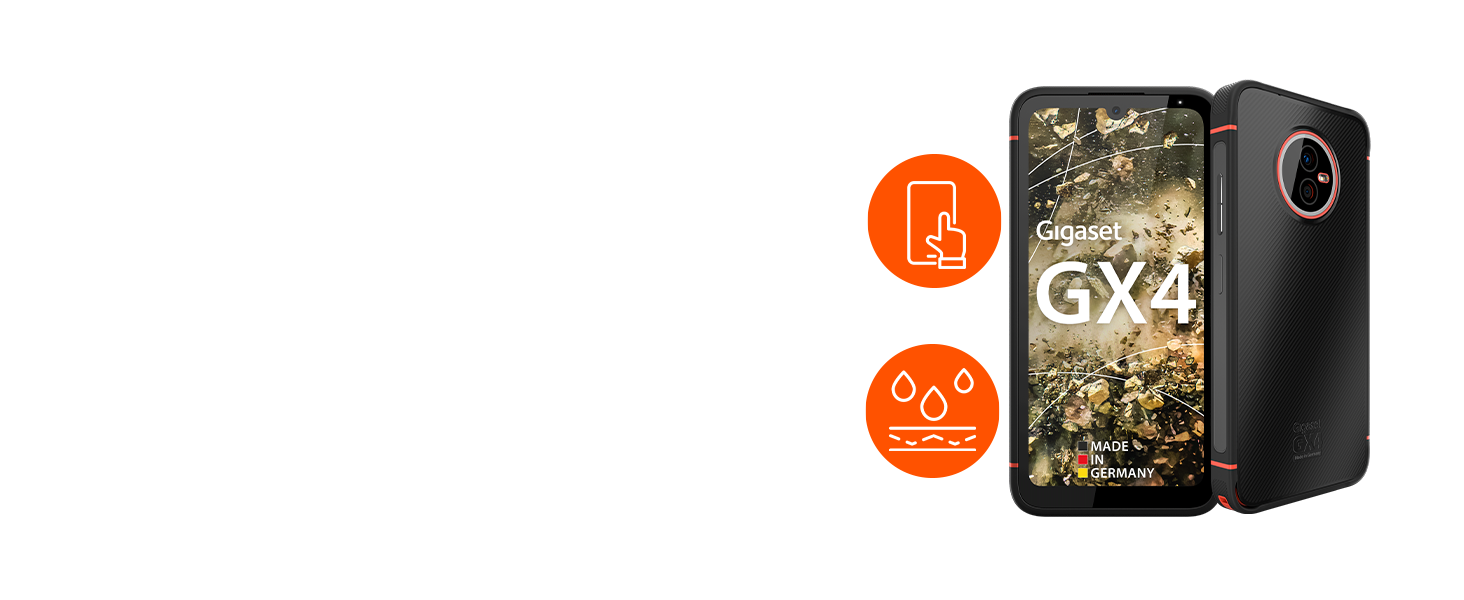 Gigaset GX4 Outdoor Smartphone - Military Standard - Dust & Waterproof IP68 - 6,1" HD+ Display ...