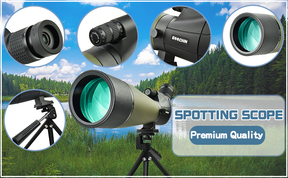 Amazon.com: GOOCHIN Spotting Scope, 25-75x80 Spotting scopes for Target ...