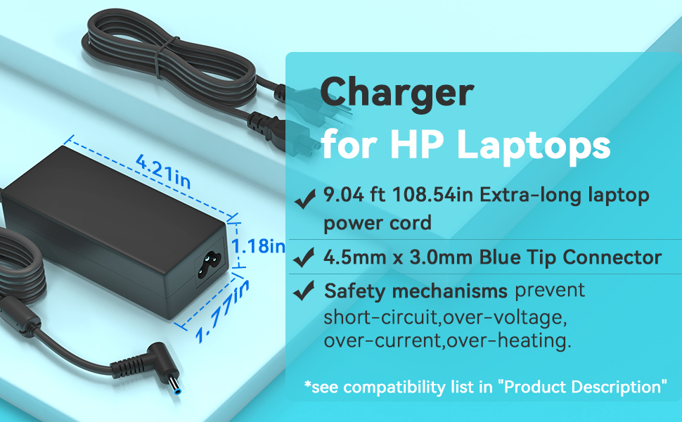 AKELON 65W Laptop Charger for HP Pavilion x360 14 15 17, Elitebook 840 850 845 830 820 G9 G8 G7 ...
