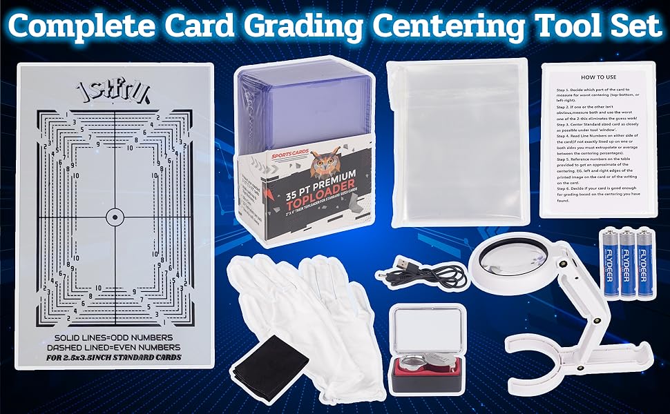Amazon.com: Sports Card Grading Kit,Card Grading Centering Tool Set,LED ...