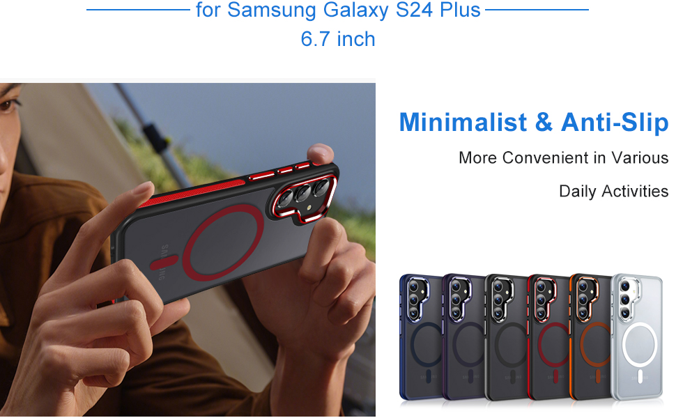 Amazon.com: MALEWOLF Magnetic Case for Samsung Galaxy S24+ Plus 5G, Color Match Cover ...