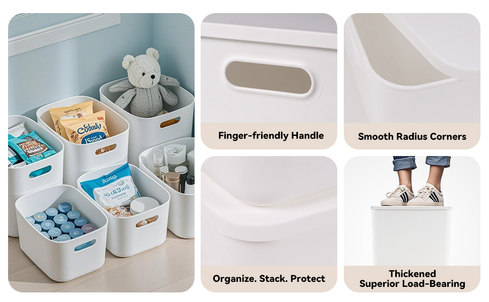 Amazon.com - DOUKE White Large Plastic Storage Bins with Lids, 30qt ...