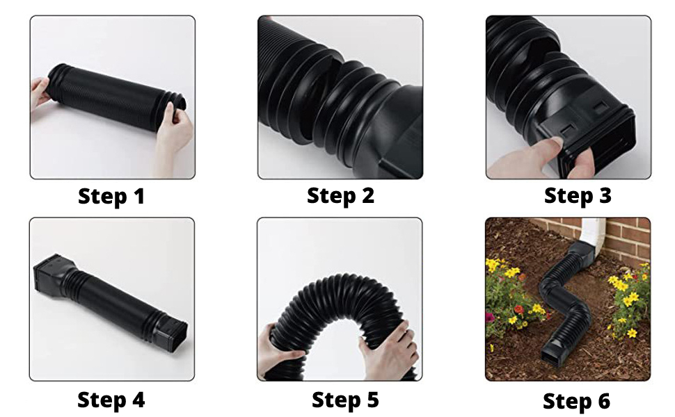 Bewinner Downspout Extender Flexible, 20inch-59inch Universal Drain ...