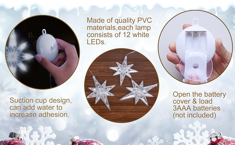 Amazon.com: LYUBASA [Timer] 3Pcs Christmas Window Lights Decorations ...