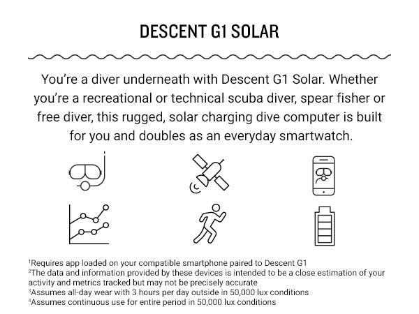 Mua Garmin Descent™ G1 Solar, Rugged Dive Computer with Solar Charging Capabilities, Multiple ...