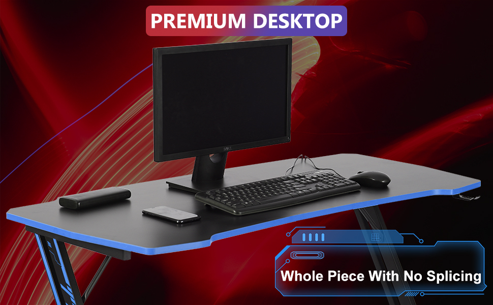 Amazon.com: Yewuli Escritorio para juegos de 47 pulgadas, mesa de juegos en forma de Z, estación ...