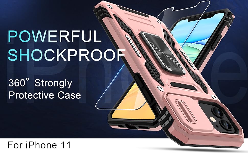 Amazon.com: DEERLAMN Case for iPhone 11 with Slide Camera Cover+Screen Protector(2 Packs ...