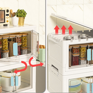 BTGGG 6 Pack Stackable Storage Boxes Large 50L*6 Foldable Collapsible ...