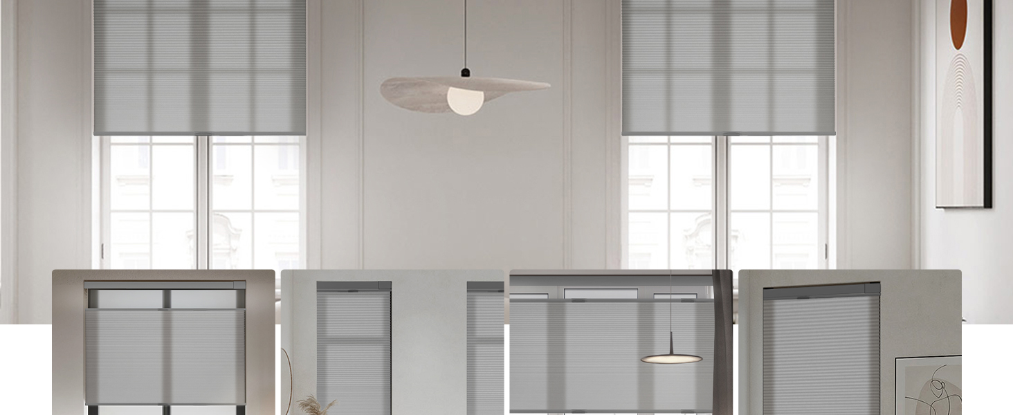 Amazon.com: Boolegon No Drill No Tools Cellular Shades Top Down Bottom ...