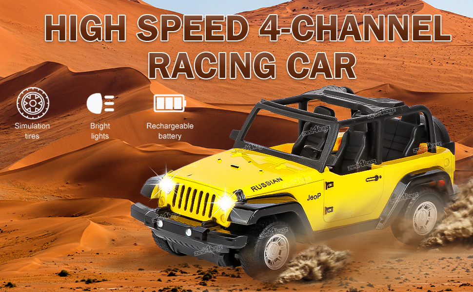 Zest 4 Toyz Remote Control Car Toy High Speed RC Cars Rechargeable RC Jeep Car Toy Remote Cars ...