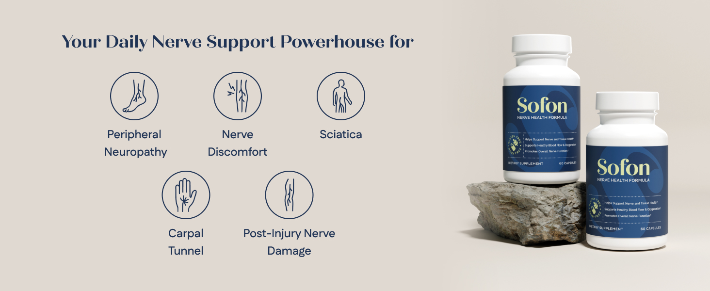 Amazon.com: Sofon Nerve Support Supplement (60 Caps, 30 Servings) : Neuropathy Supplements Blend ...