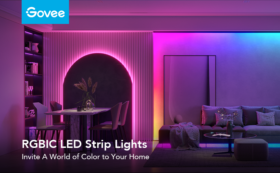 Govee RGBIC LED Strip Light 5M, Smart LED Strip Lights for Bedroom ...