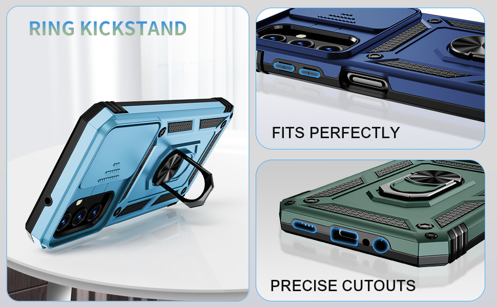 Amazon.com: Vinve for Samsung Galaxy A15 5G Case Slide Camera Cover HD Screen Protector Military ...