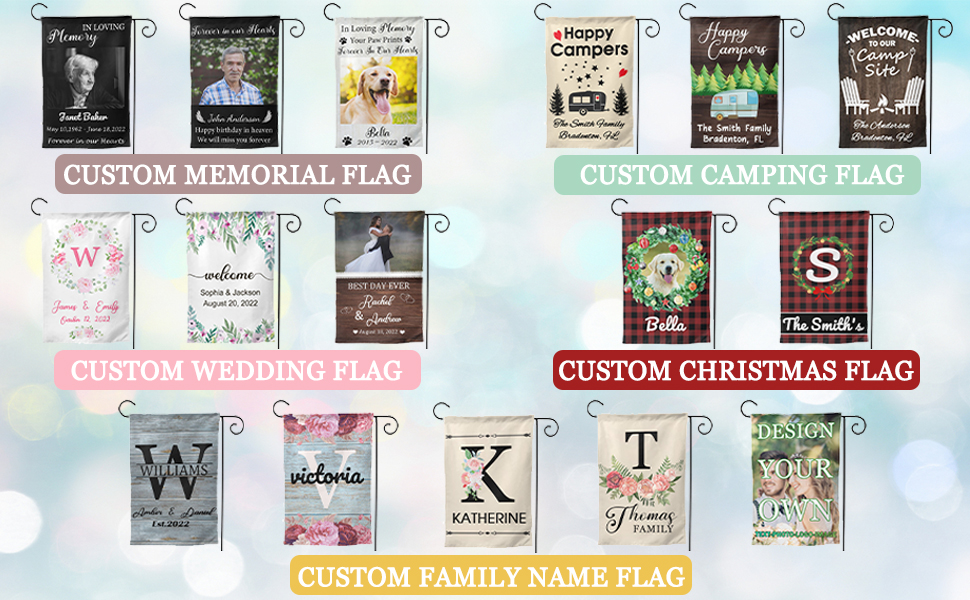 Amazon.com : Personalized Garden Flag with Picture Name 12"x18"/28”x40” Double Sided Custom ...