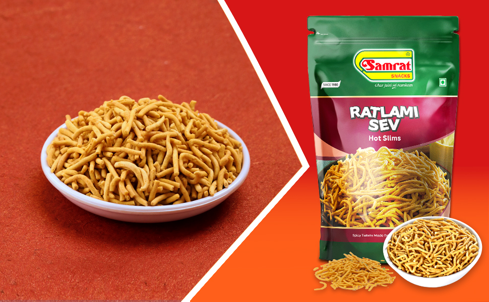 Amazon.com: Samrat Namkeen Ratlami Sev Ready To Eat Snacks,Indian Namkeen Snack,Fresh and Crispy ...