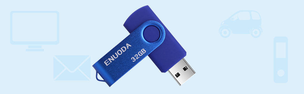ENUODA Memory Stick 32GB USB 2.0 Flash Drives Swivel Design Pen Drive Fold Storage Thumb Drive ...