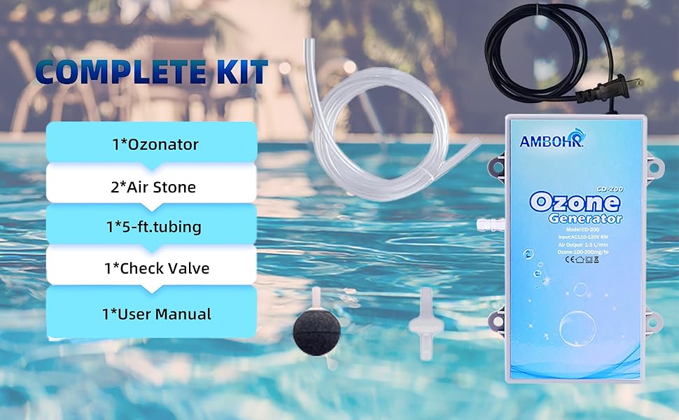 Amazon.com: Sufeasdf CD-200 Spa Ozonator Kit Ozone Generator Ozone Generator for Cold Plunge 100 ...