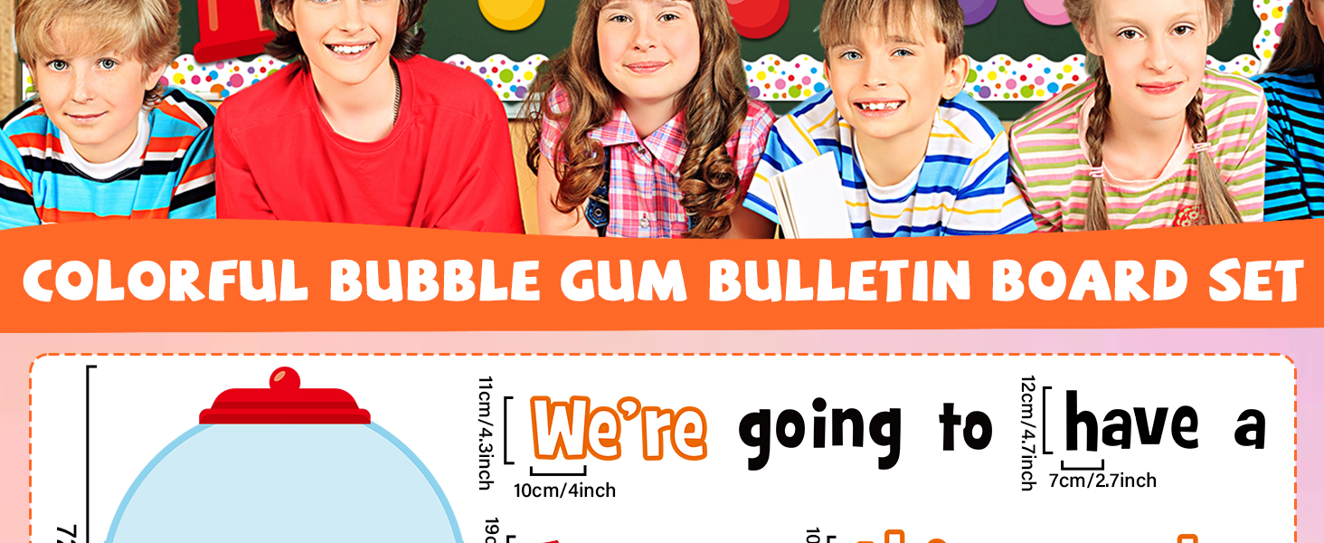 Amazon.com: Naozinebi Gumball Machine Bulletin Board Set Colorful ...