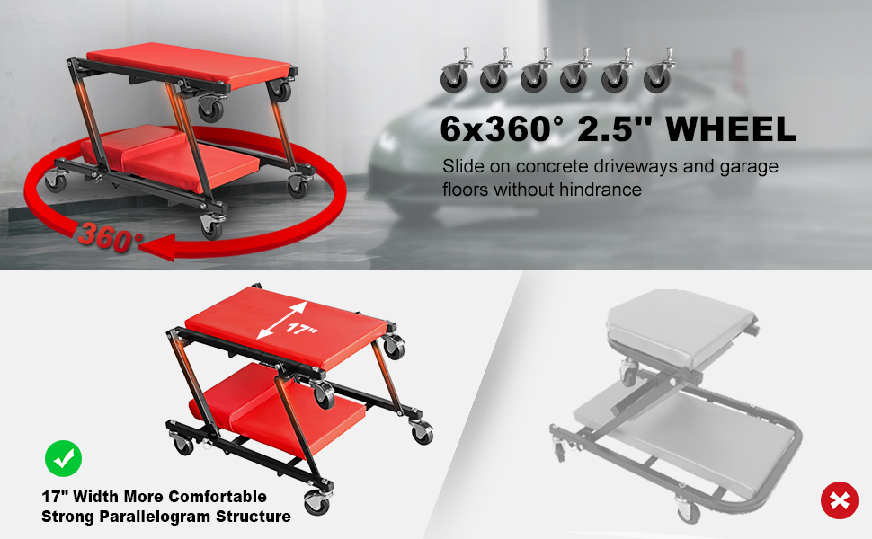 Amazon.com: BIG RED ATR6505R-2 Torin Z-Creeper Seat: 36" Foldable Creeper, 2-in-1 Garage Shop ...