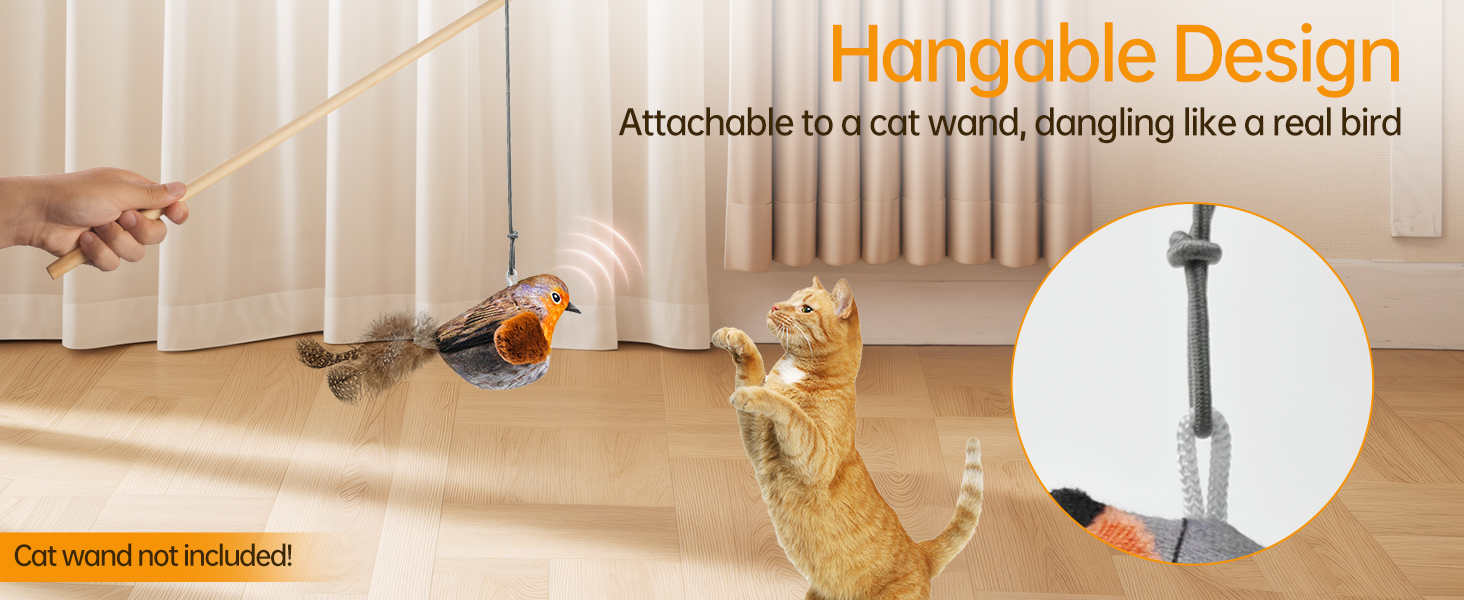 Amazon.com: Wagcraze Chirping Bird Cat Toys Hanging Cat Feather Toy - Catnip Interactive Cat ...