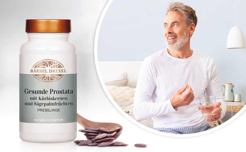 BÄRBEL DREXEL® Gesunde Prostata mit Kürbiskernen und Sägepalmfrüchten Presslinge (240 Stk) 100% ...