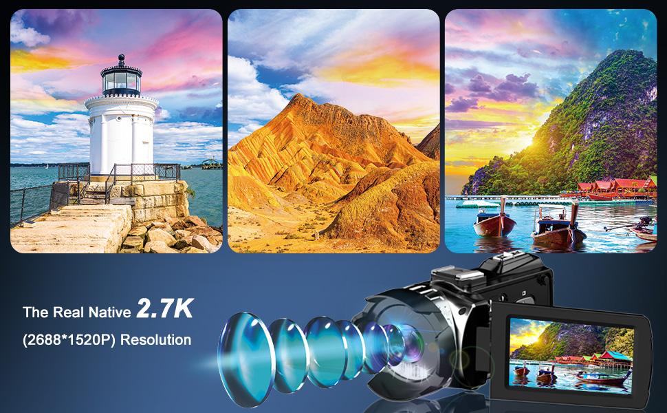 Amazon.com : Hojocojo 2.7K Video Camera, Night Vision Camcorder Digital with IR Light, 24X ...