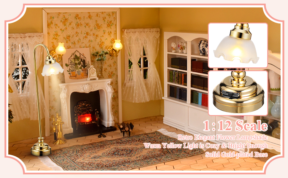 Amazon.com: TOYANDONA 2pcs Miniature Dollhouse Lamp, 1 12 Scale Dollhouse Floor Lamp LED ...